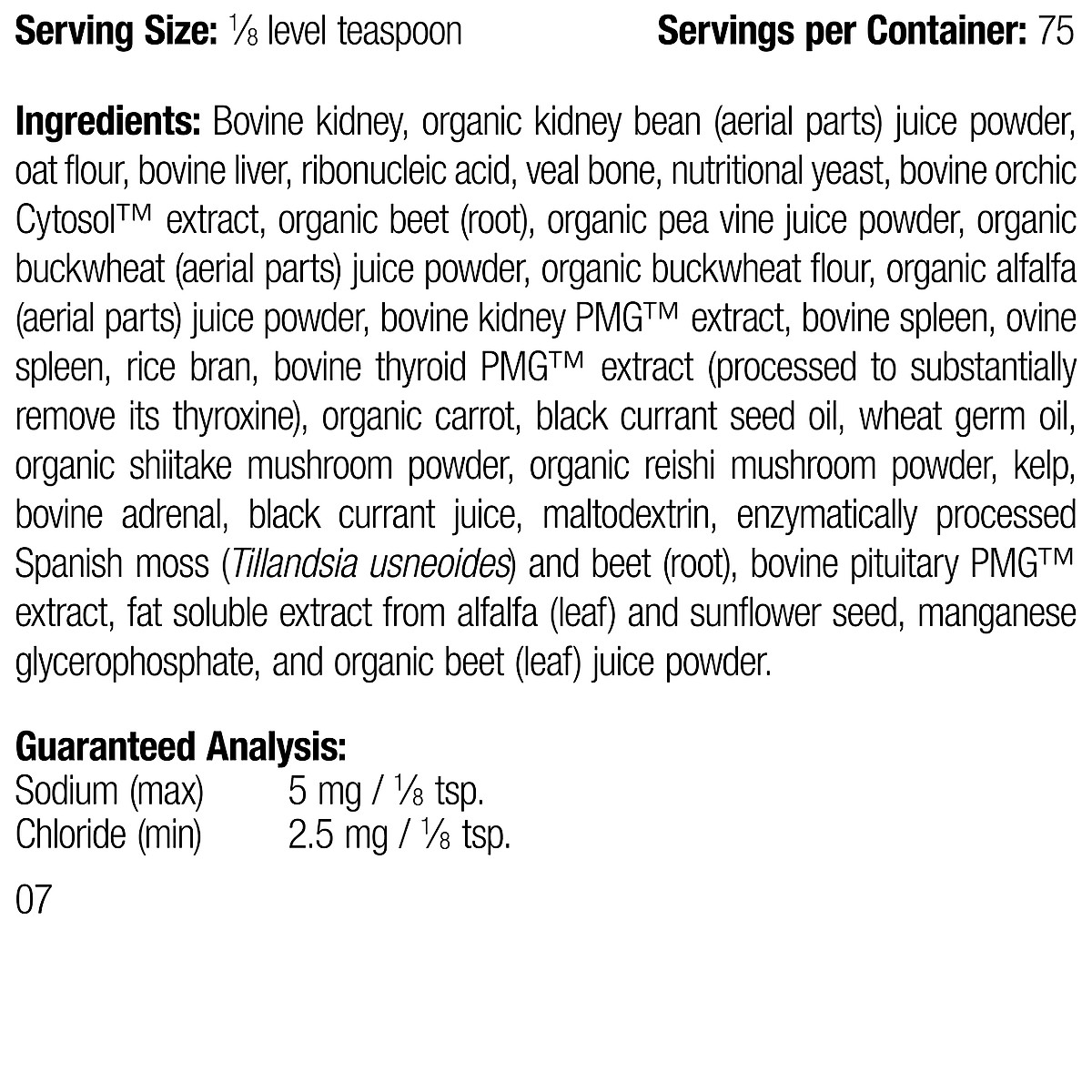 Standard Process - Canine Renal Support - Kidney Health for Dogs - 30 Grams