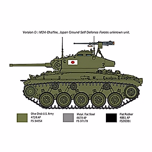 Italeri 6587 M-24 Chaffe Korean War, 1:35 Scale Plastic Model Kit, Plastic Model Assembly, Model Making, Military Vehicles, Green