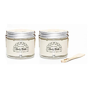 Lucky Teeth Organic Toothpaste-All Natural, Remineralizes and Fortifies Teeth and Gums. (2 oz 2 Pack Glass)