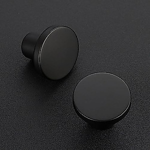 Ravinte 5 Pack Cabinet Knobs Black Kitchen Cabinet Knobs Round Dresser Drawer Knobs Matte Black Drawer Pulls Closet Door Knobs 1-1/5 Inch, OCNYN8HS5