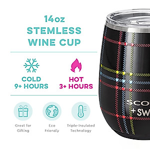 Swig Life + SCOUT 14oz Insulated Wine Tumbler with Lid | 40+ Pattern Options | Dishwasher Safe, Holds 2 Glasses, Stainless Steel Outdoor Wine Glass (Scoutlander)