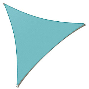 ShadeMart 22' x 22' x 22' Turquoise Sun Shade Sail Triangle Canopy Fabric Cloth Screen, Water Air Permeable & UV Resistant, Heavy Duty, Carport Patio Outdoor - (We Customize Size)