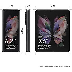 SAMSUNG Galaxy Z Fold 3 5G 256GB T-Mobile Android Cell Phone, 2-in-1 Smartphone Tablet (Phantom Black)