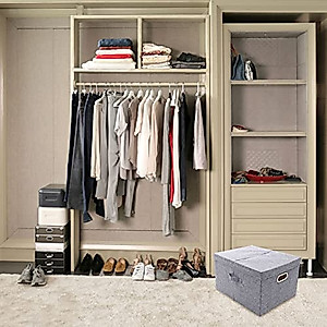 SUPVOX Collapsible Fabric Storage Box Closet Storage Bin Cardboard Cloth Cube Organizer Bin with Lids Foldable Organizer Containers with Handles for Home Bedroom