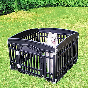 PET SHINEWINGS 4-Panel Pet playpen with Door,Dog playpen Indoor and Outdoor,Dog frence playpen Cat Dog Kennel for Medium and Small Dogs