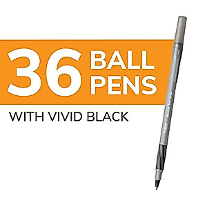 BIC Round Stic Grip Xtra Comfort Black Ballpoint Pens, Medium Point (1.2mm), 36-Count Pack, Perfect Writing Pens With Soft Grip for Superb Comfort and Control