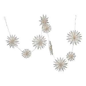Creative Co-Op Snowflake Garland in Kraft Box, White