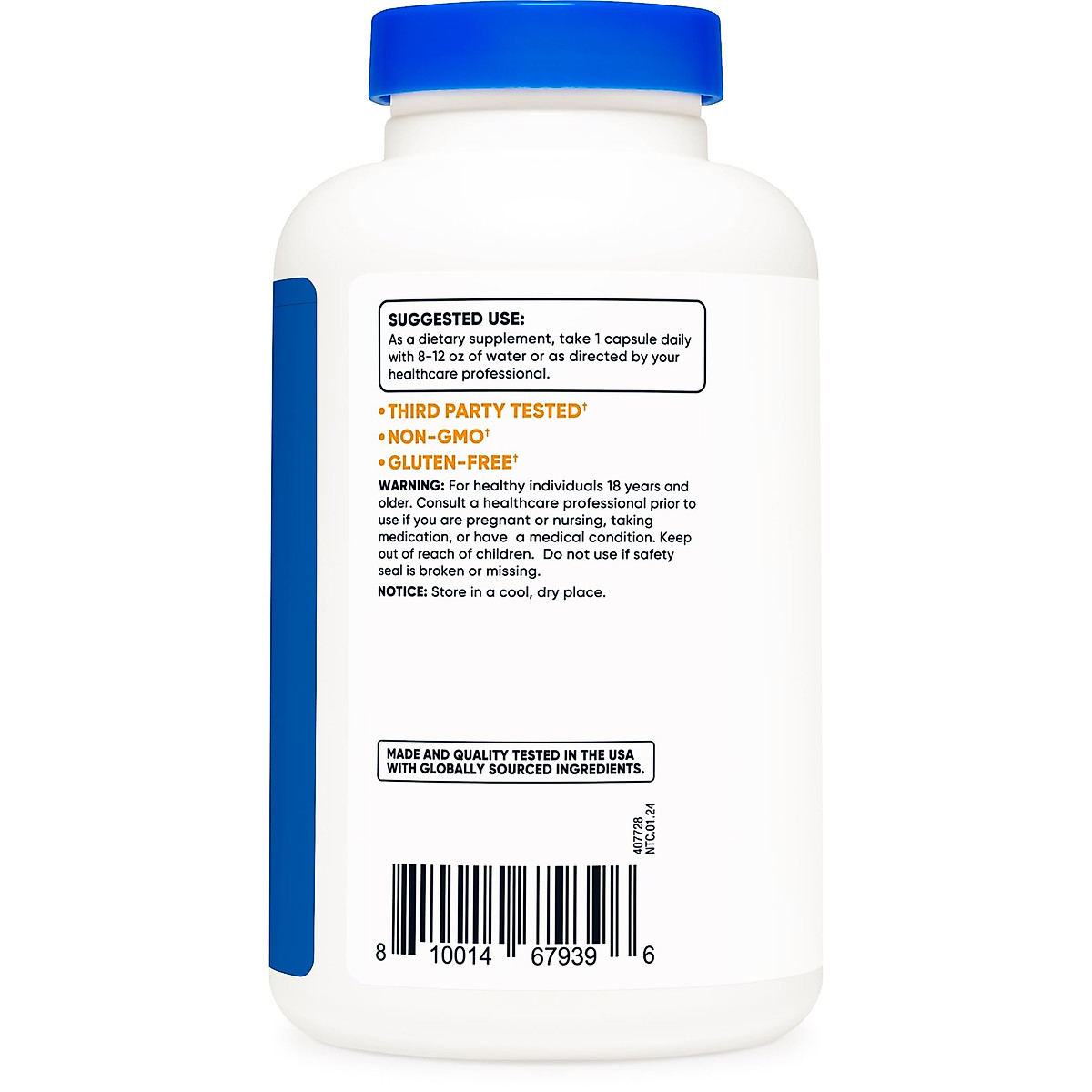 Nutricost L-Tyrosine 500mg, 180 Capsules - Gluten Free & Non-GMO