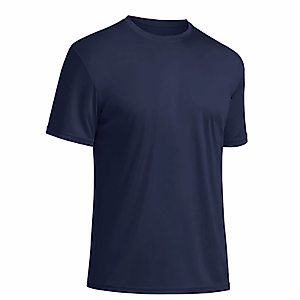 BIYLACLESEN Men's Hiking Shirts Short Shirts UPF 50+ Sun Protection Shirts Dry Fit Moisture Wicking T-Shirts for Men Workout,Travel,Camping Navy
