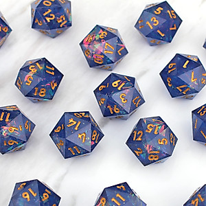Mini Planet Dungeons and Dragons Dice D20 Polyhedral Dice D20 Role Playing Game Dice D20 Sharp Edged Dice Resin Dice Glitter Dice Galaxy Dice Sunshine Coast D20