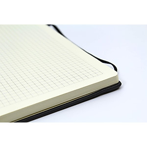 Silvine A5 Executive Soft Feel Notebook Black. 160 Pages (80 Sheets) Ruled with 5mm Squares. Ref 197X (148 x 212mm)