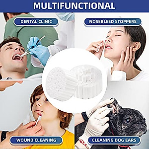 400 PCS Dental Gauze Rolls Cottons Pads, Nosebleed Kit Accessories #2 Medium 1.5" Mouth Gauze Nose Plugs for Dental Clinic, Household