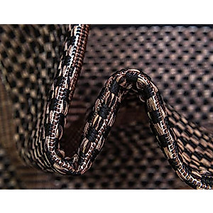 Unique Loom Outdoor Botanical Collection Area Rug - Vine (5' 1" x 8' Rectangle, Chocolate Brown/ Black)