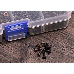 Mini Skater 800PCS #3 Small Cross Flat Head Tapping Screws Black Oxide Wood Screws Kit and Assortment ! (Black and Bronze)