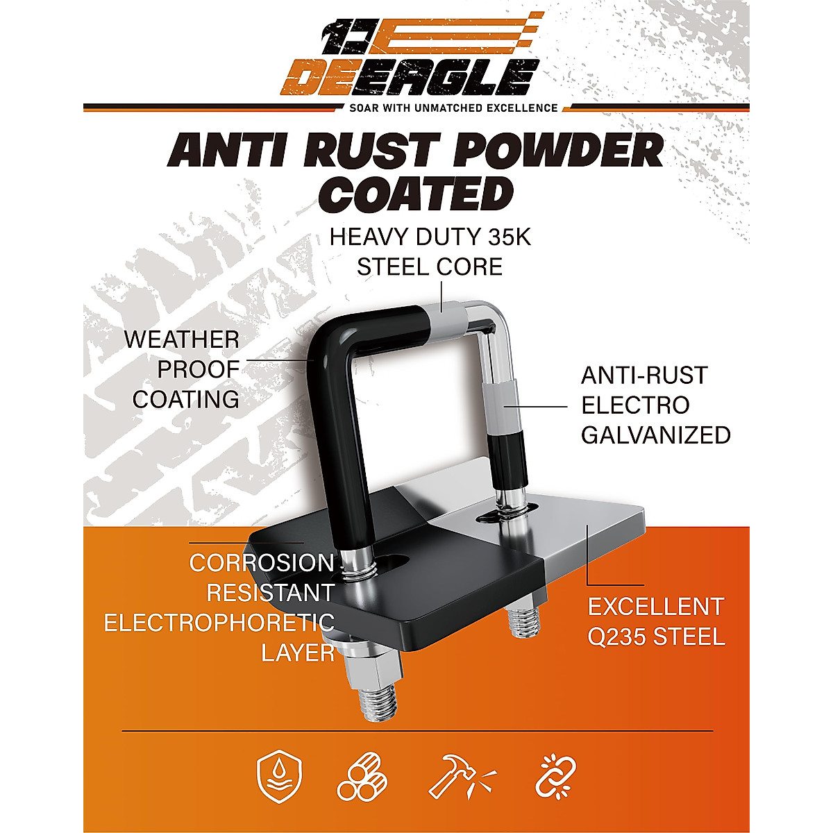 DEEAGLE Hitch Tightener Anti Rattle Stabilizer for 1.25" to 2" Trailer Hitches Reduce Movement On Hitch Mount Cargo Carrier Bike Rack Boat, RV Trailer Accessories