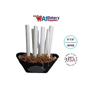 A1 Bakery Supplies Acid-Free White Tissue Paper 15 x 20, Pack of 100 Sheets