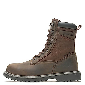 Wolverine Men's Floorhand Waterproof Insulated 8" Boot Construction, Dark Brown, 8