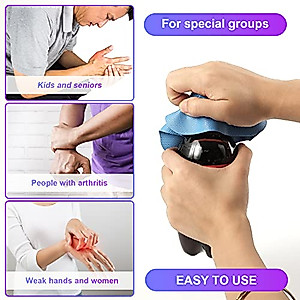 4pcs Jar Gripper Pads, Multifunctional Rubber Jar Gripper Pad Jar Opener Grippers Kitchen Coaster for Elderly Suffering from Arthritis Children Women Weak Hands (4 Colors)