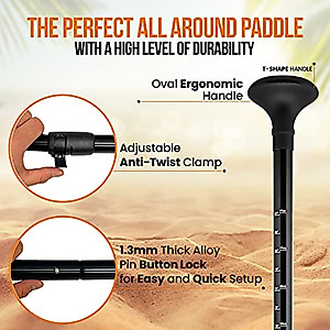 SereneLife Stand Up Paddle-Board Adjustable Paddle - Adjustable Water Paddle Oar SLSUPB06 & SLSUPB08 Free-Flow Inflatable SUP Stand Up Water Paddle-Board PRTSLSUPB0608PDL Blue