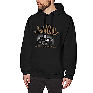 DHJANECT Men's Long Sleeve Tops, American Rapper Jelly Theme Roll Hooded Sweatshirt, Ever Fading Fleece Hooded Tracksuit shirt, Drawstring Pullover Hoodie Clothing for Men Women 5XL
