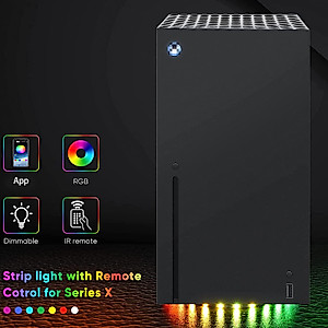 RGB LED Light Strip for Xbox Series X, PS5 LED Light with 8 Colors, USB Powered and Remote Control, More Than 400 Light Effects, Flexible Tape Light Strips for PS5 Disc & Digital Versions