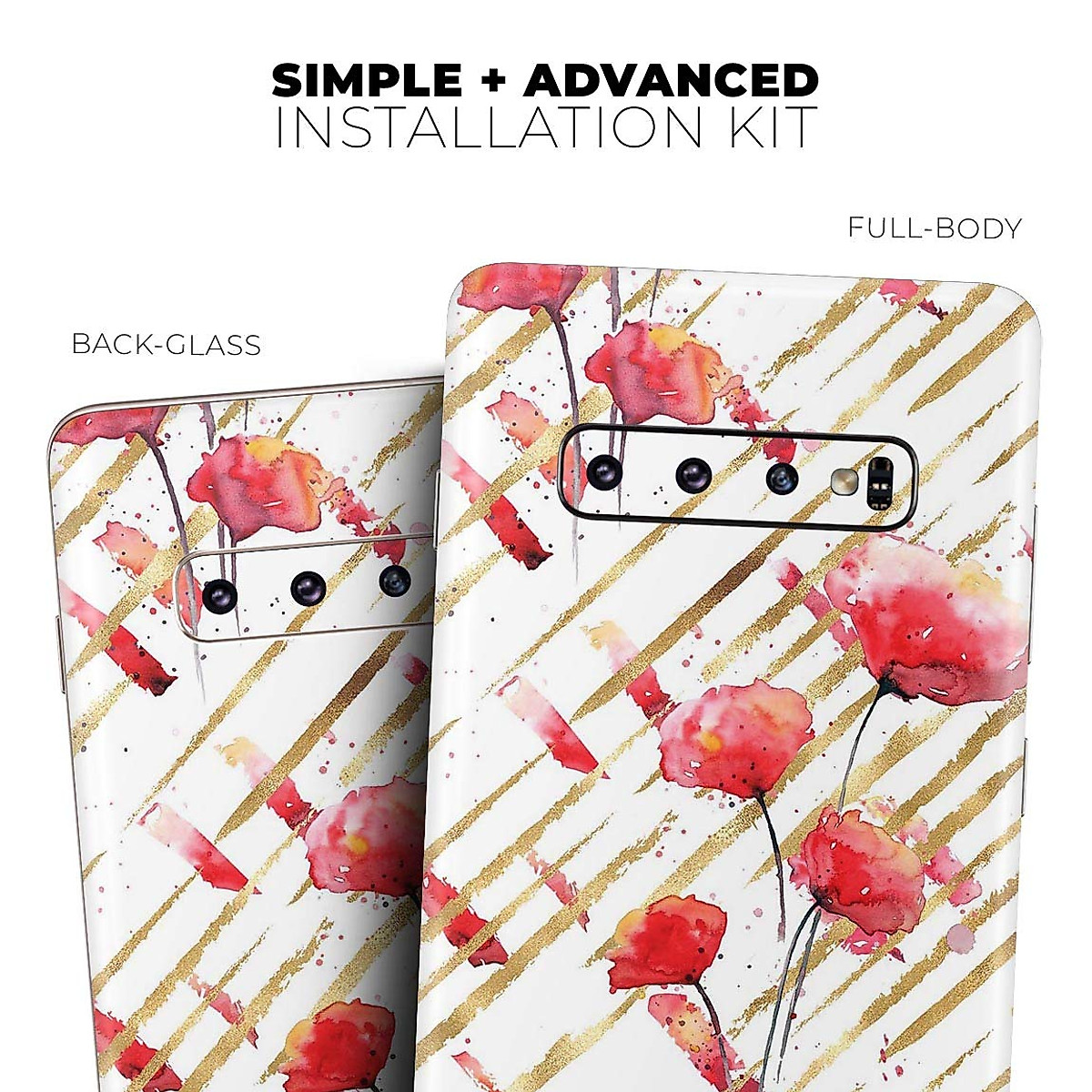 DesignSkinz Karamfila Watercolo Poppies V10 Protective Vinyl Decal Wrap Skin Cover Compatible with The Samsung Galaxy S20 (Screen Trim & Back Glass Skin)