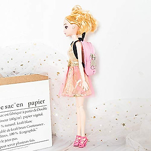 SOTOGO 10 Pieces Doll Zipper Backpack Mini Baby Dolls Backpack Girl Doll Accessory Bags and American Doll Accessories