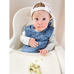 BapronBaby Bears in Blue Bapron - No Neck Tie Safer Bib for Baby & Toddler - Soft Waterproof Stain Resistant - Machine Washable - Sz Baby/Toddler 6m-3T