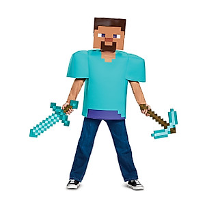 Steve Classic Minecraft Costume, Multicolor, Medium (7-8)