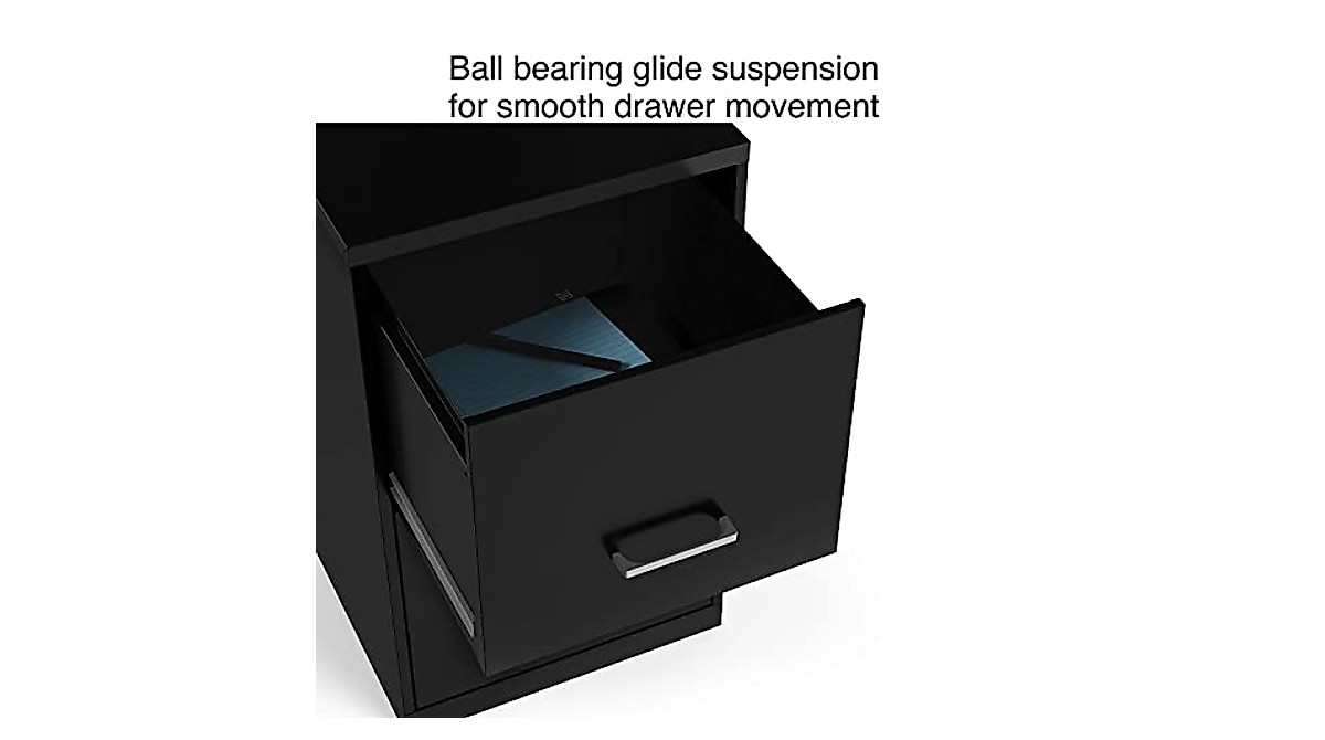 Secure 2-Drawer File Cabinet | Black Steel Locking & Space-Saving
