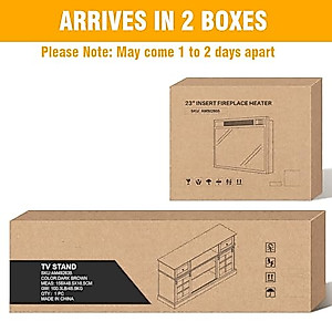 LGHM Fireplace TV Stand, Entertainment Center for 65 Inch TV, 58" Farmhouse TV Stand with 23" Electric Fireplace, Tall Entertainment Stand with Sliding Barn Door, Espresso