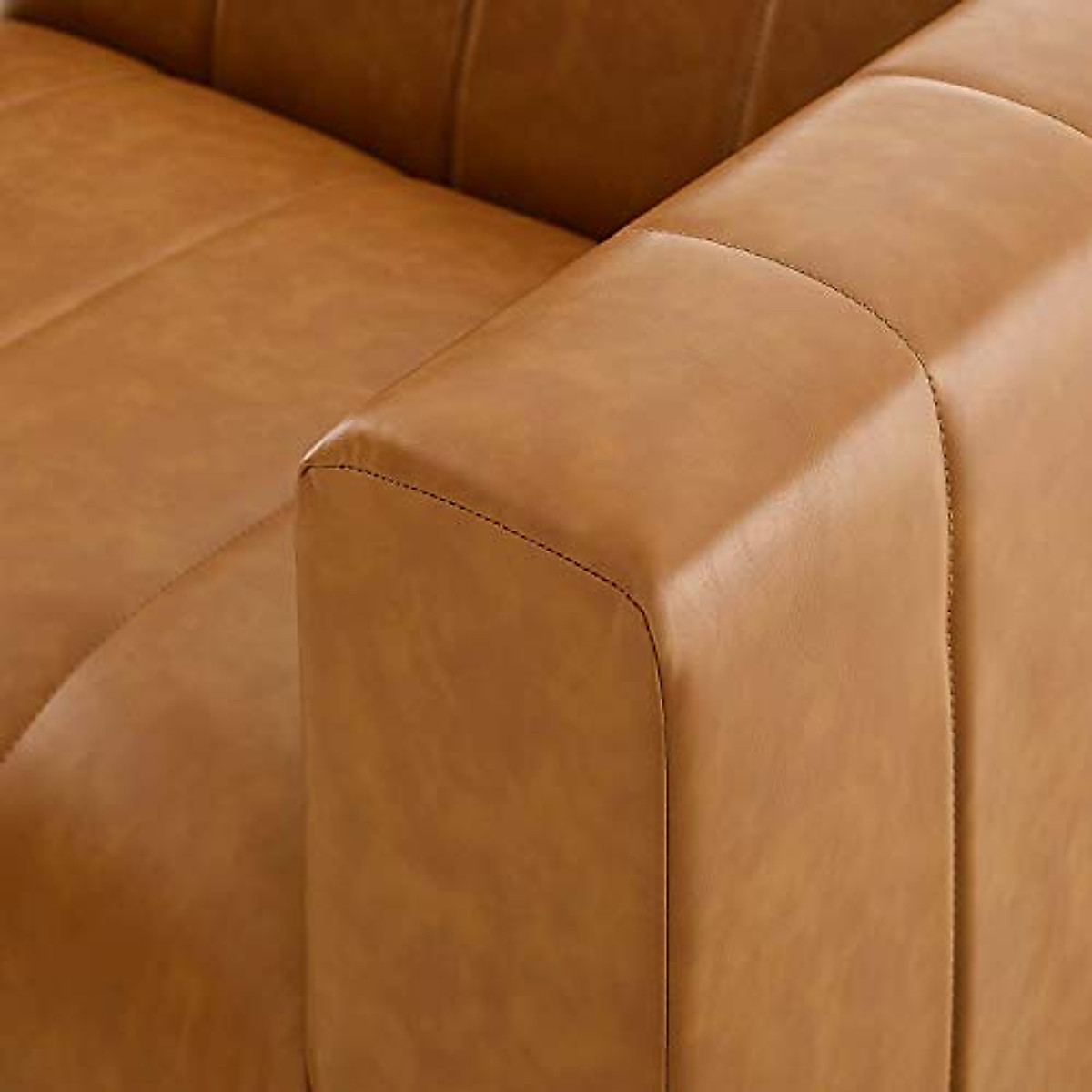 Modway EEI-4532-TAN Bartlett Vegan Leather Vegan Leather 5-Piece Sectional Sofa, Tan