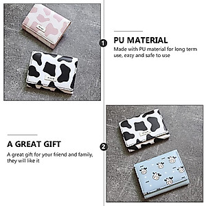 VALICLUD Cute Cow Pattern PU Wallet Women Bifold Card Holder Purse Fashion Cow Print Money Organizer Girls Ladies