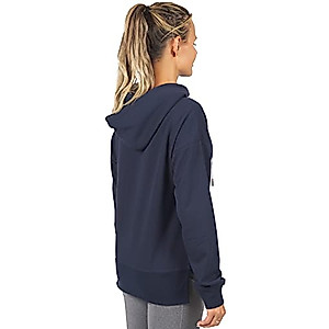 Nautica Competition Women's Active French Terry Pullover Sweatshirt Hoodie W/Pockets (Large, Navy 2)