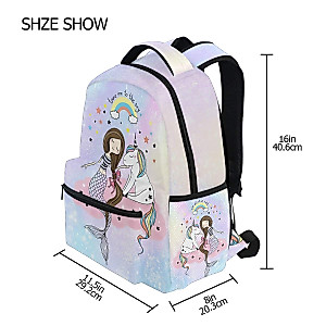 Wamika Mermaid Dab Unicorn Kids Backpack School Bookbags Girls Boys