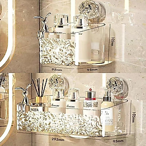 HAOSJINY Shower Caddy Suction Cup, Removable Shower Basket, Strong Suction Cup Shelf, Shower Organizer Bathroom (C1)