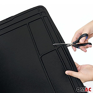 OMAC Under The Sink Mat, Trimmable, 34.6 x 22.4 inch, Waterproof, Cabinet Liner Protector for Kitchen and Bathroom, Undersink Tray, Rubber, Black