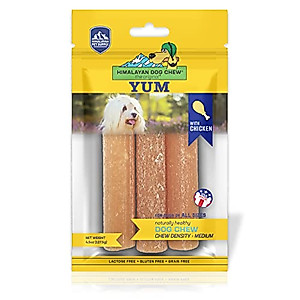 Himalayan Dog Chew Original Yak Cheese Dog Chews, 100% Natural, Long Lasting, Gluten Free, Healthy & Safe Dog Treats, Lactose & Grain Free, Protein Rich, Chicken Flavor, 4.5 oz Resealable Pouch