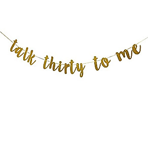 Talk Thirty to Me Banner, Happy 30th Birthday Banner/Paper Sign for Men/Women's 30th Birthday Party Decorations/Cheers to 30 Years Party Decorations