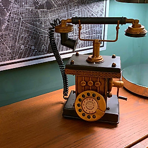 VANLAXY Creative Retro Decorative Phone Model Telephone Coin Bank Money Saving Antique Phone Figurine Cafe Bar Window Decor Model Home Desk Decoration