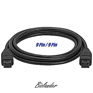 Bizlander Firewire 1394b 800 IEEE 9 Pin to 9 Pin Male to Male Cable for PC, Digital Cameras MacBook Pro, Mac Mini, Audio Device