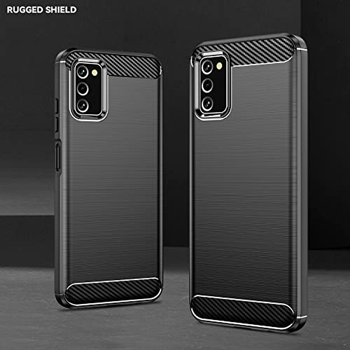 M MAIKEZI for Samsung A03S case, Galaxy A03S case with HD Screen Protector, Fashion Shock-Absorption Flexible TPU Bumper Soft Rubber Protective Case Cove for Samsung Galaxy A03S (Black Brushed TPU)