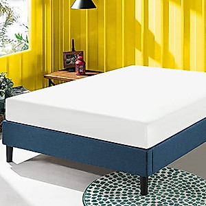 ZINUS Curtis Upholstered Platform Bed Frame / Mattress Foundation / Wood Slat Support / No Box Spring Needed / Easy Assembly, Navy, King