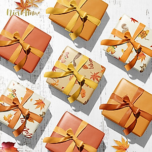 NICROHOME 24 Sheets Gold Orange Fall Colored Tissue Paper, Yellow Autumn Thanksgiving Wrapping Paper for Pumpkin Gift Bags Packaging Crafts Wedding Baby Bridal Shower Birthday Decorations（15 x 20Inch）
