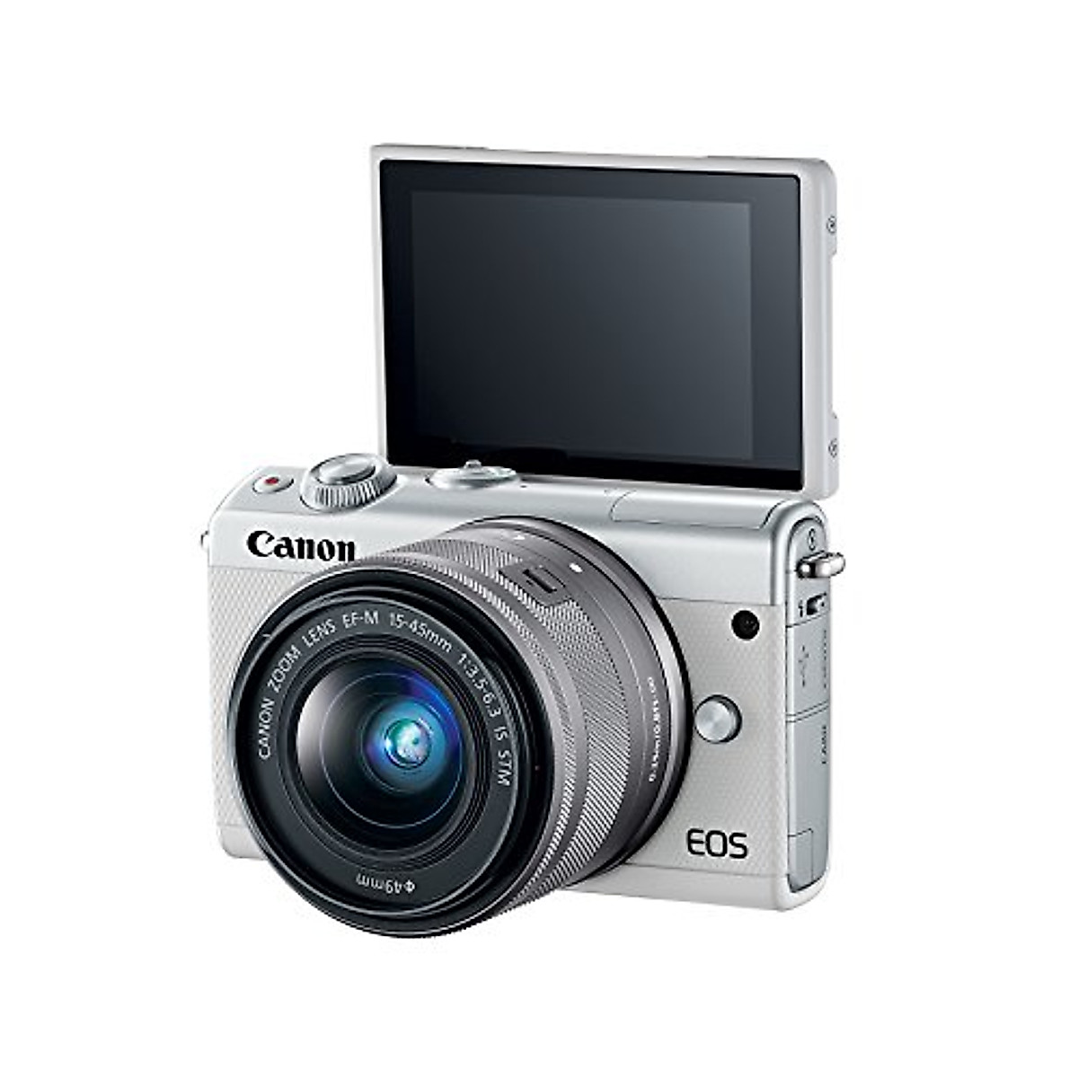 Canon EOS M100 Mirrorless Camera w/ 15-45mm Lens & 55-200mm Lens - Wi-Fi, Bluetooth, and NFC Enabled (White)