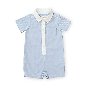 Hope & Henry Layette Organic Cotton Woven Button Front Romper
