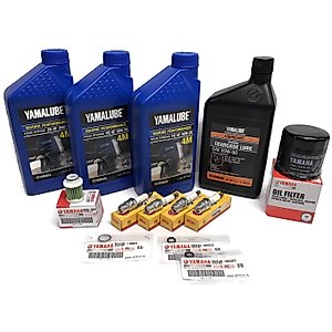 YAMAHA OEM 2010+ F70 F70LA Outboard Oil Change 10W30 FC 4M Lower Unit Gear Lube Drain Fill Gasket Spark Plugs NGK LKR7E Primary Fuel Filter Maintenance Kit Y