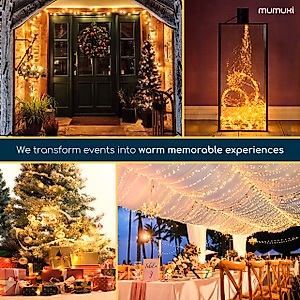 MUMUXI 33ft 100 LED Outdoor Fairy Lights, Timer Battery Operated Twinkle Lights with Remote [2 Pack], Christmas Outdoor String Lights Battery Operated, White Warm Outdoor Twinkle Lights Waterproof