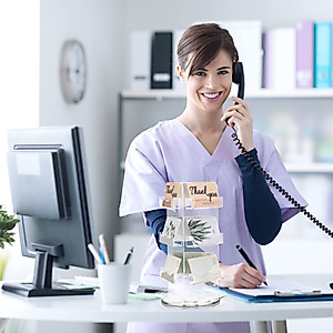 Spiareal Spinning Clear Business Card Holder Holds 3.5" x 2" Appointment Cards Rotating Display Stand Acrylic Stand 3 Tier Brochure Display Holder for Office Supply Home Desk(5.9 x 9.8 Inch)