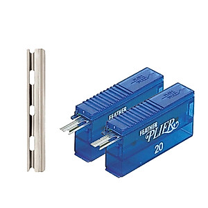 Feather Plier Hair Razor Blades - (2 Pack of 20) - Hair Straight Razor Blade Refills for Hair Cutting- For Professional Hair Cutters- Made in Japan